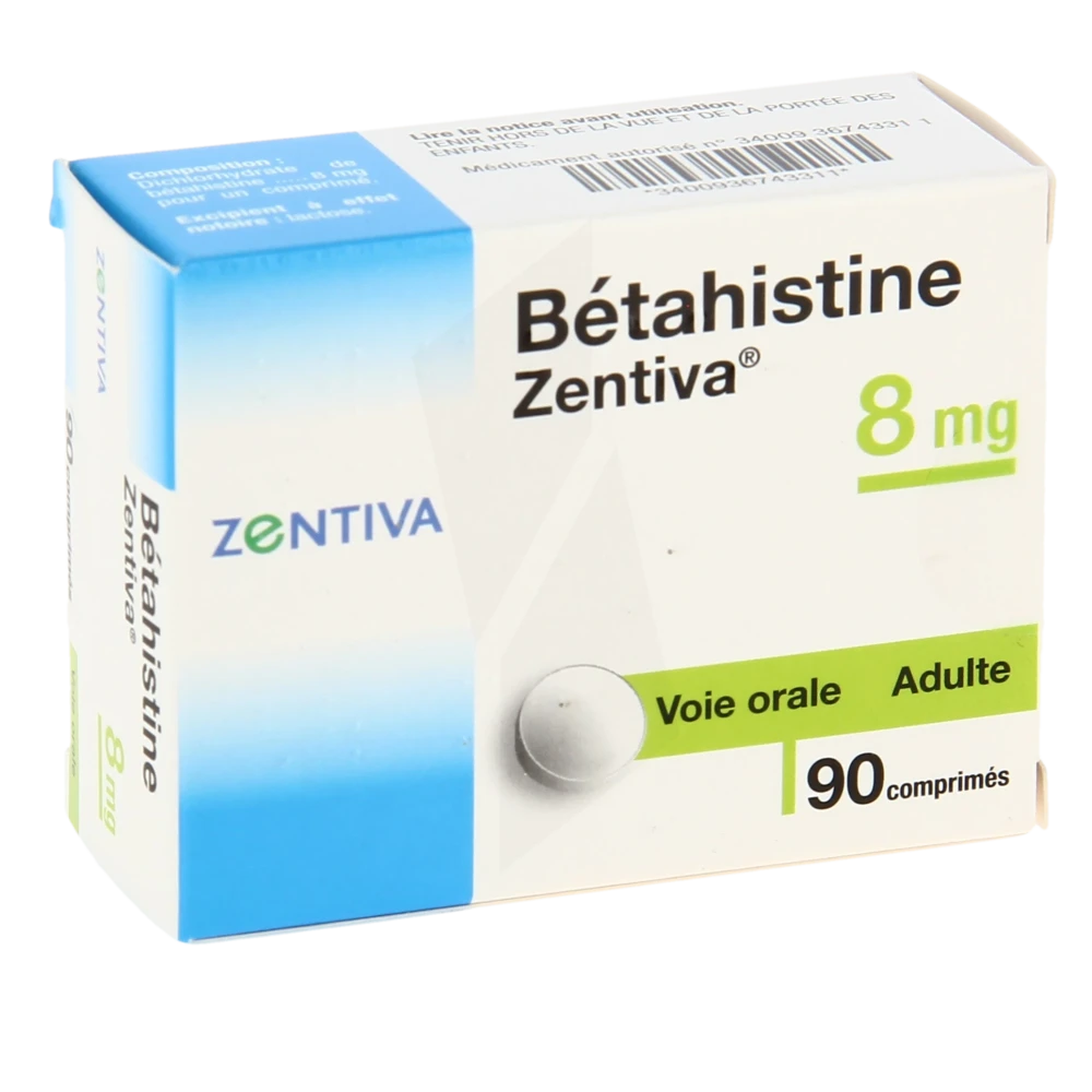 meSoigner - Betahistine Zentiva 8 Mg, Comprimé (DICHLORHYDRATE DE ...